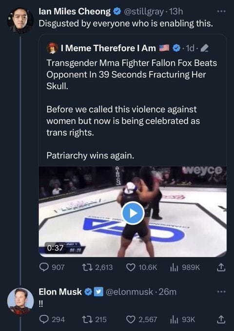 Transgender MMA fighter: Elon Musk joins viral transgender MMA fighter ...