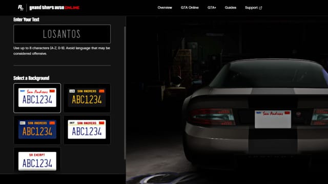 Rockstar Games officially launches new GTA Online License Plate Creator