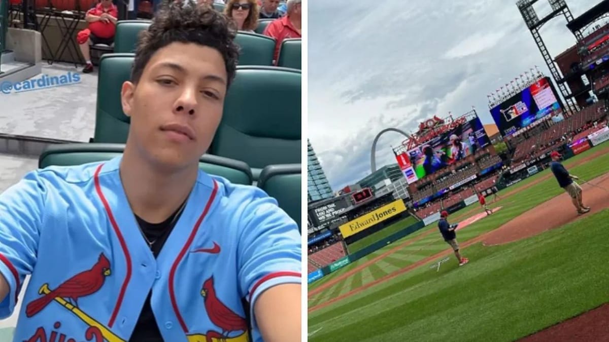 Jackson Mahomes makes first public appearance at St. Louis Cardinals ...