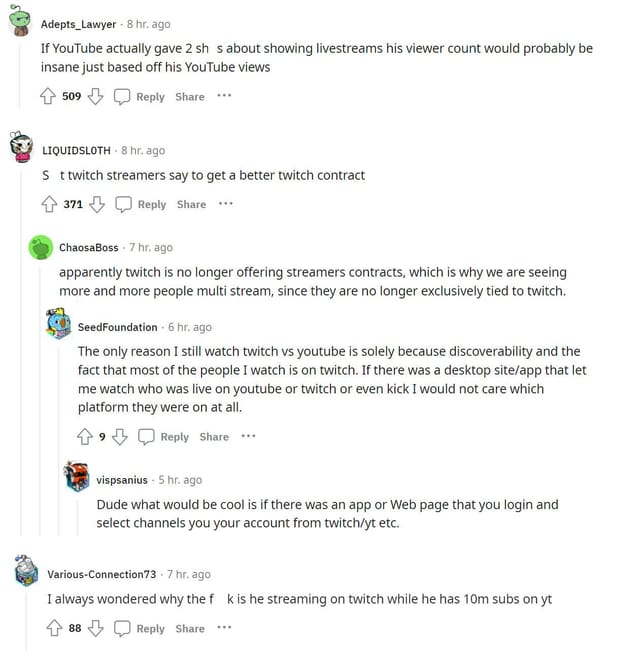 MoistCr1TiKaL plans to "multi-stream" once his Twitch contract runs out ...