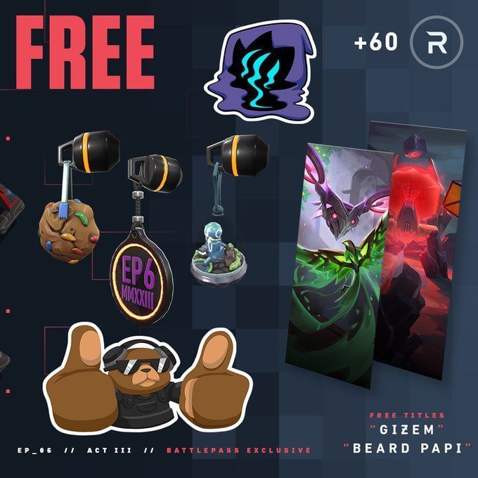 All free rewards in Valorant Episode 6 Act 3 Battlepass