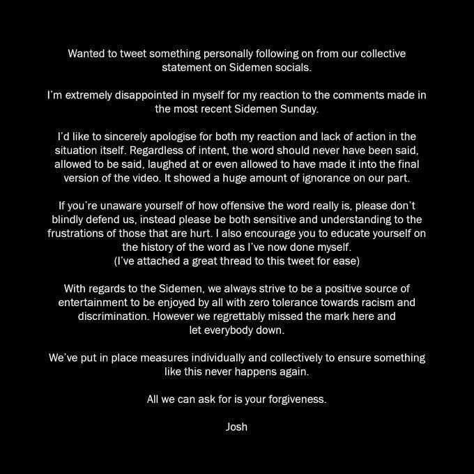 “Did you all have the same apology template”: Sidemen under fire for ...