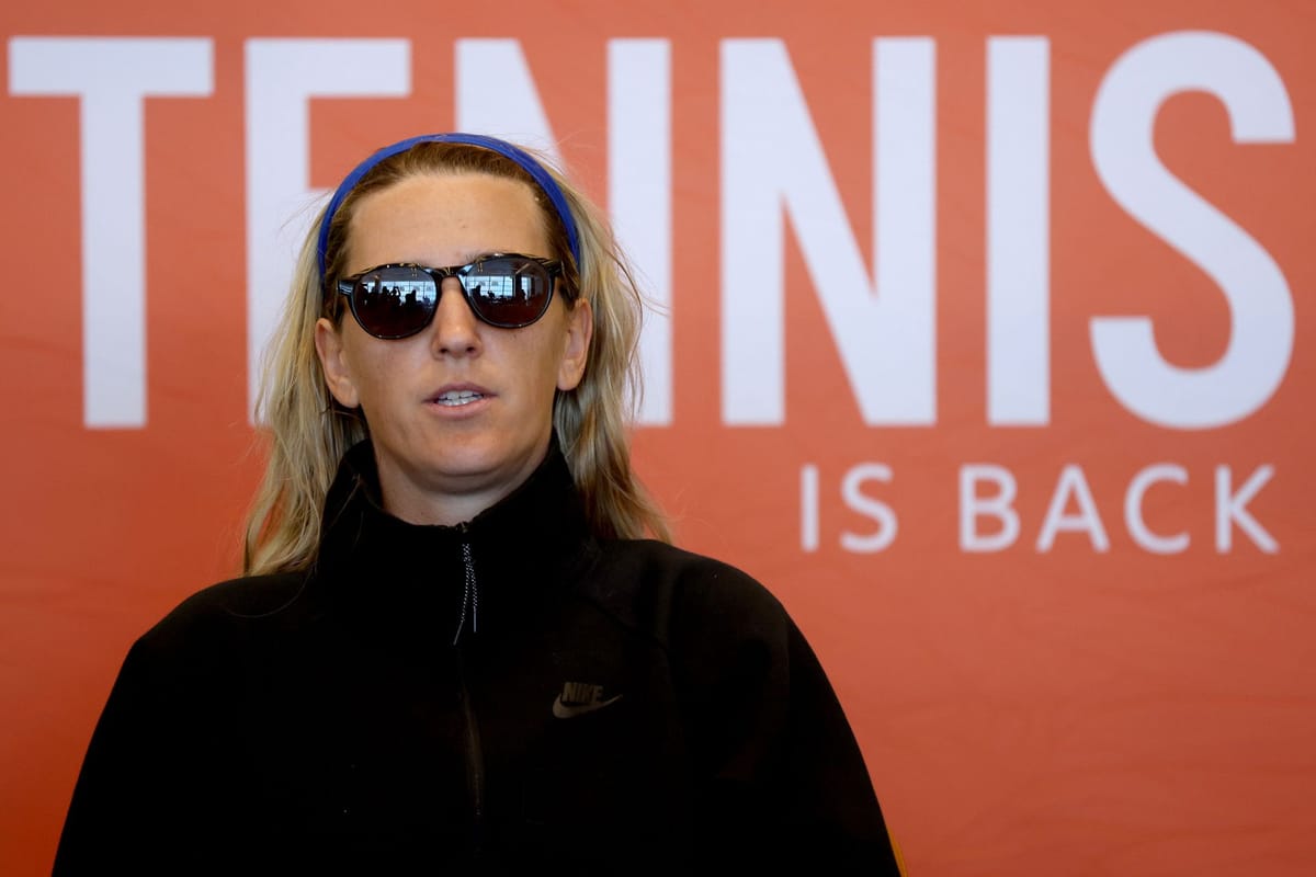 Victoria Azarenka attends Stanley Cup playoffs with her son Leo