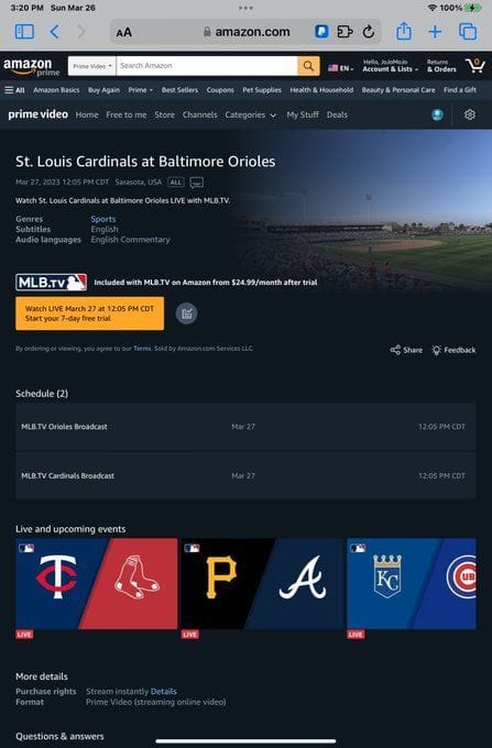 MLB.TV Amazon Prime: How can I watch MLB.TV with an Amazon Prime ...