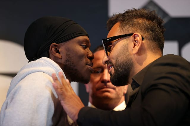 KSI next fight: WATCH: KSI gets shoved by Joe Fournier ahead of May ...