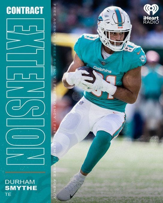 Durham Smythe Dolphins contract: How much will TE earn with his ...