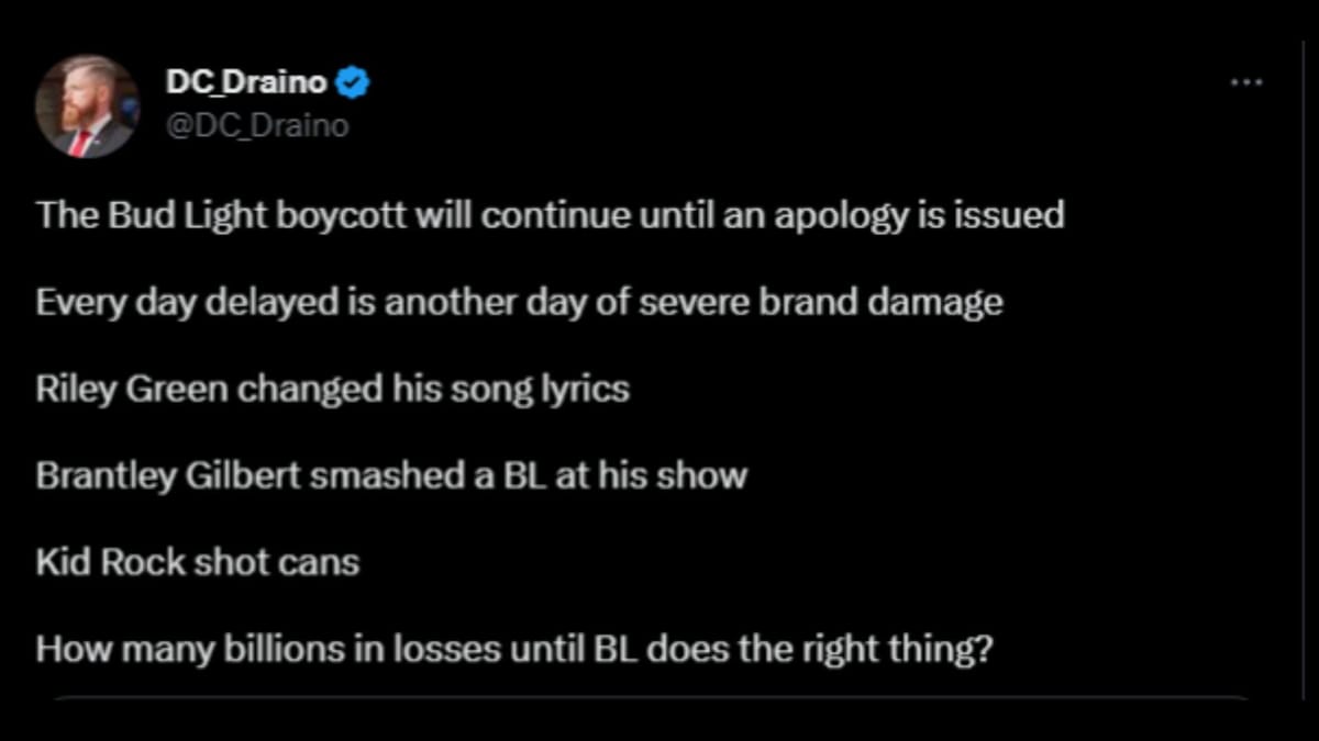 "The irony of the song playing": Brantley Gilbert smashes Bud Light ...