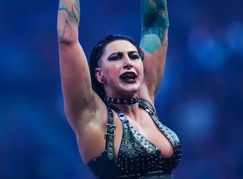 Rhea Ripley has a naughty reaction to her real-life boyfriend laying down a challenge for AEW title