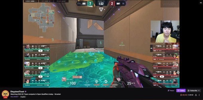 "100K!": Days after receiving backlash, Disguised Toast's Game Changers Valorant team DSG is ...