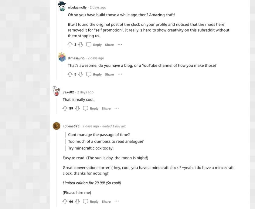 Redditor 3D prints a realistic and working Minecraft clock