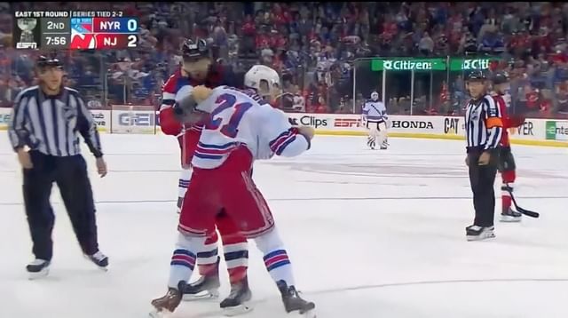 WATCH: New York Rangers vs New Jersey Devils sees two players drop the ...