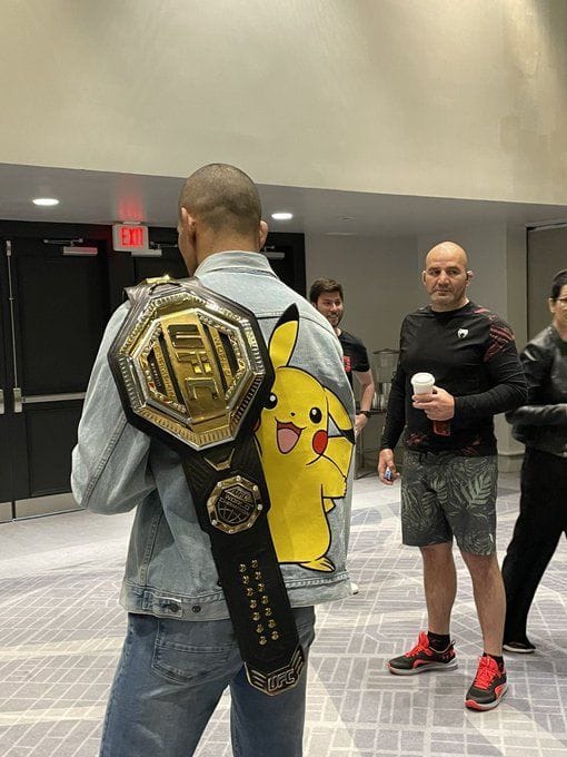 UFC 287 media day: PHOTO: Alex Pereira sports a Pikachu jean jacket at ...
