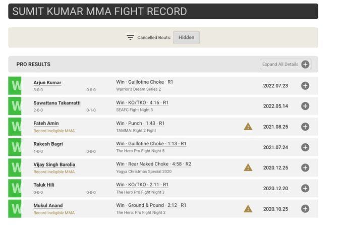 Fake MMA record: Who is UFC fighter Sumit Kumar? Road to UFC star's 7-0 ...