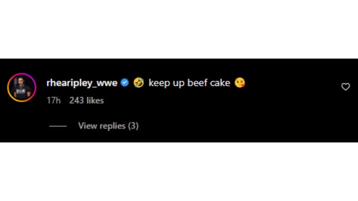 WWE Superstar Rhea Ripley sends a cheesy message to her real-life boyfriend
