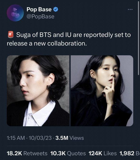 "The Father and Mother of K-pop": Suga confirms collaboration with IU ...
