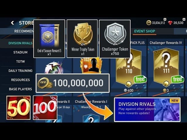 Challenger Tokens exchange in FIFA Mobile: Available packs, how to ...