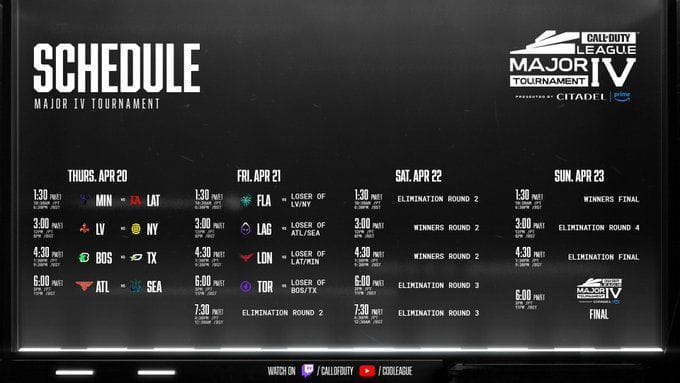 Call of Duty League Major IV: Where to watch, bracket, schedules, and a ...