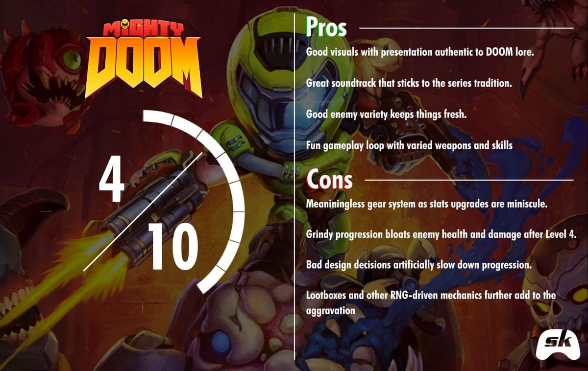 Mighty DOOM review: Fleeting fun amidst hellfire of tedium