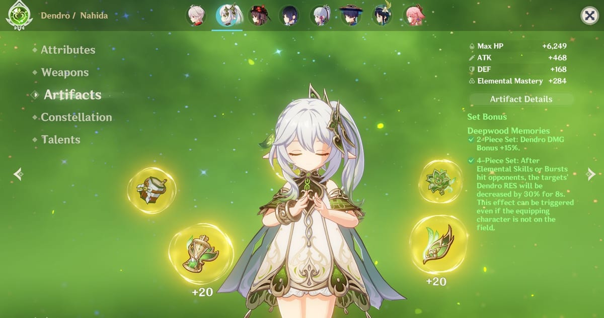 Genshin Impact Nahida pre-farming guide: Ascension materials, artifacts ...