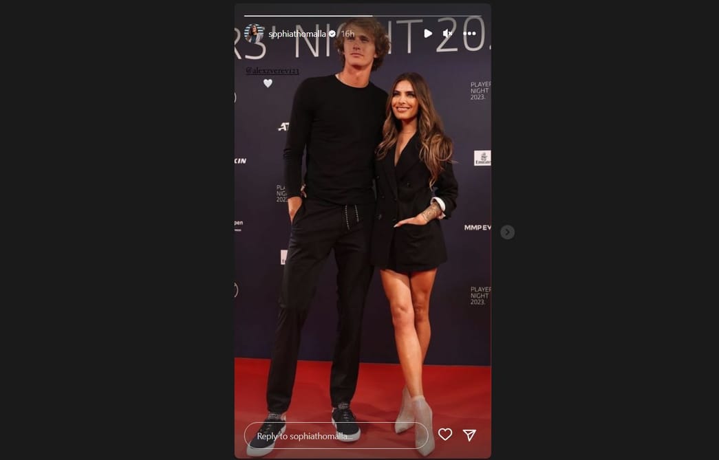 Alexander Zverev pictured with girlfriend Sophia Thomalla at Munich ...