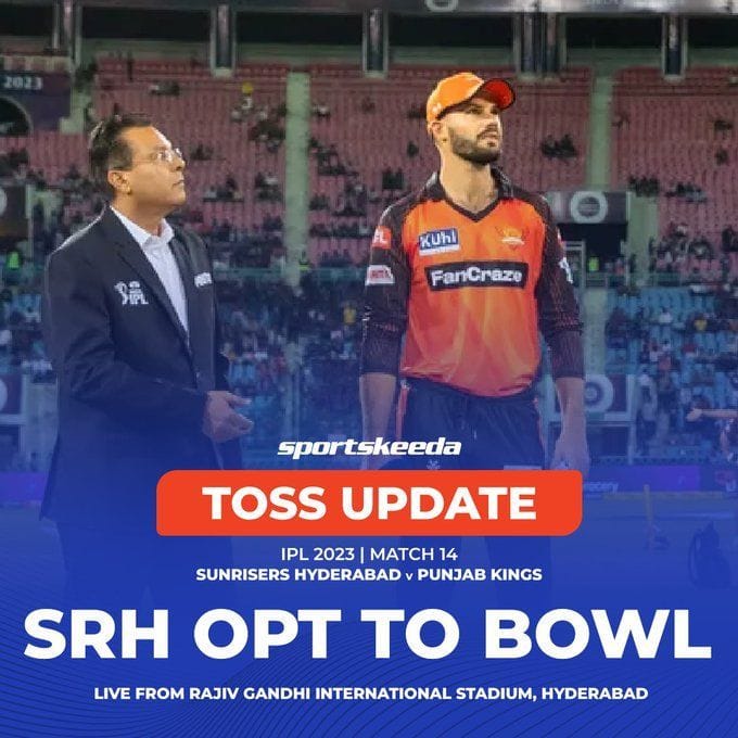 SRH vs PBKS, IPL 2023: Toss result and playing 11s for today's match, umpires list and pitch report