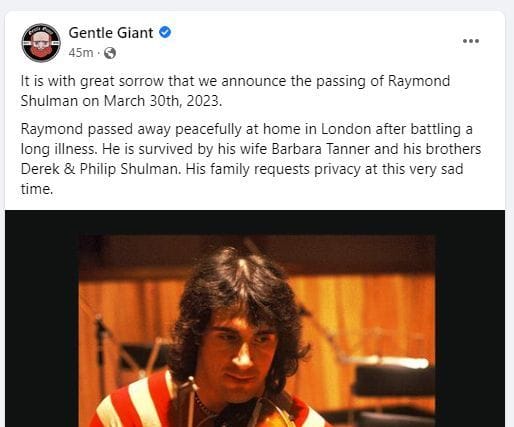 Who was Ray Shulman? Tributes pour in as Gentle Giant co-founder dies ...