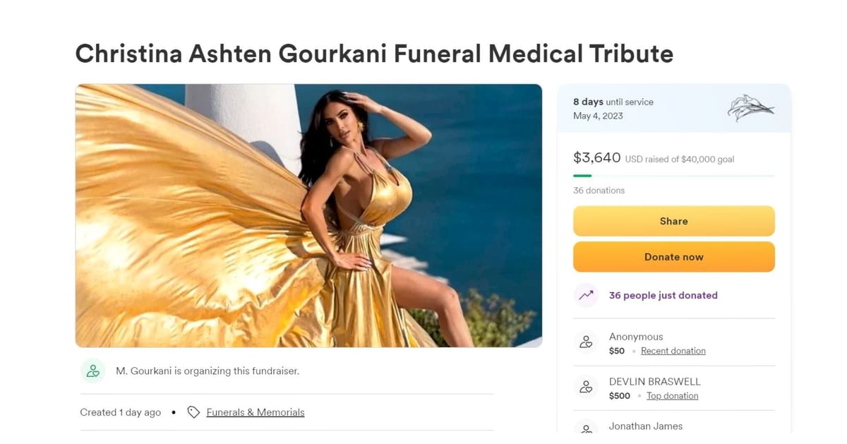Christina Ashten Gourkani GoFundMe: Fundraiser raises over $3K as Kim ...