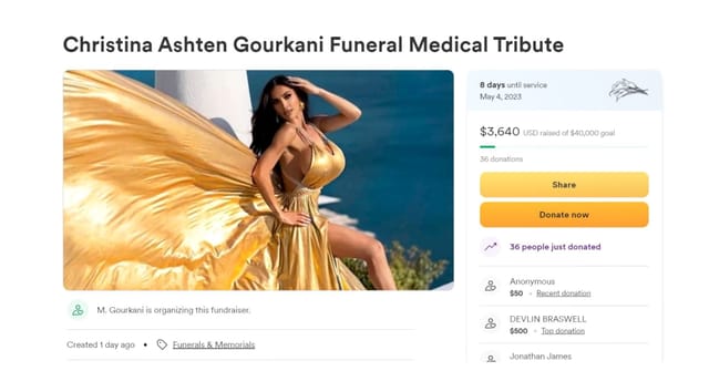 Christina Ashten Gourkani GoFundMe: Fundraiser raises over $3K as Kim ...