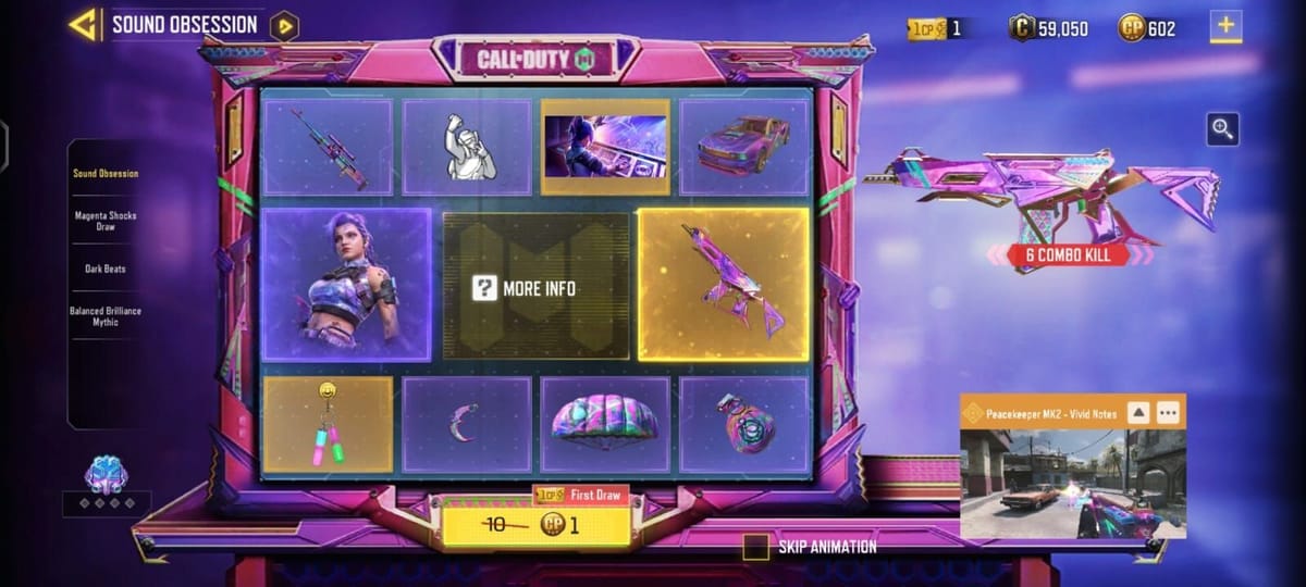 Call of Duty Mobile Sound Obsession Draw: Legendary Peacekeeper MK2 ...