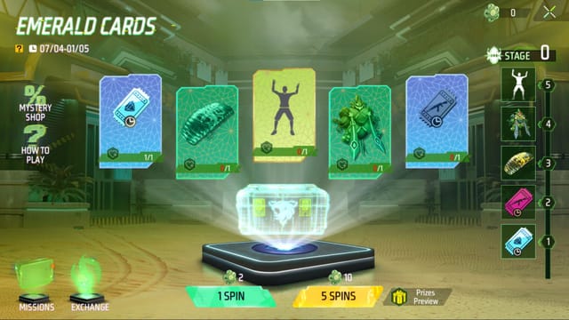 Free Fire MAX Emerald Cards: How to get free Artistic Musical Dance ...