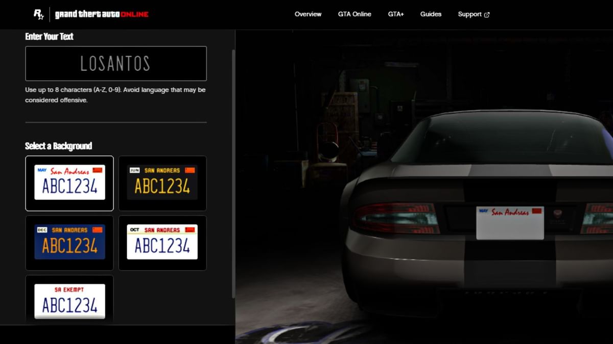 Rockstar Games officially launches new GTA Online License Plate Creator