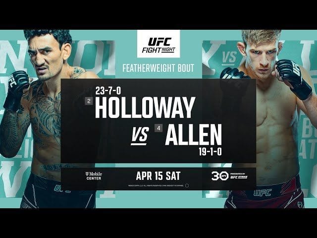 UFC Tonight: UFC Fight Night: Holloway vs. Allen - US, Canada, UK ...
