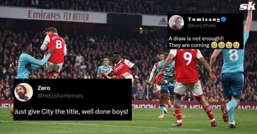 "Gunners bottling it again", "Title race over then" - Twitter explodes ...