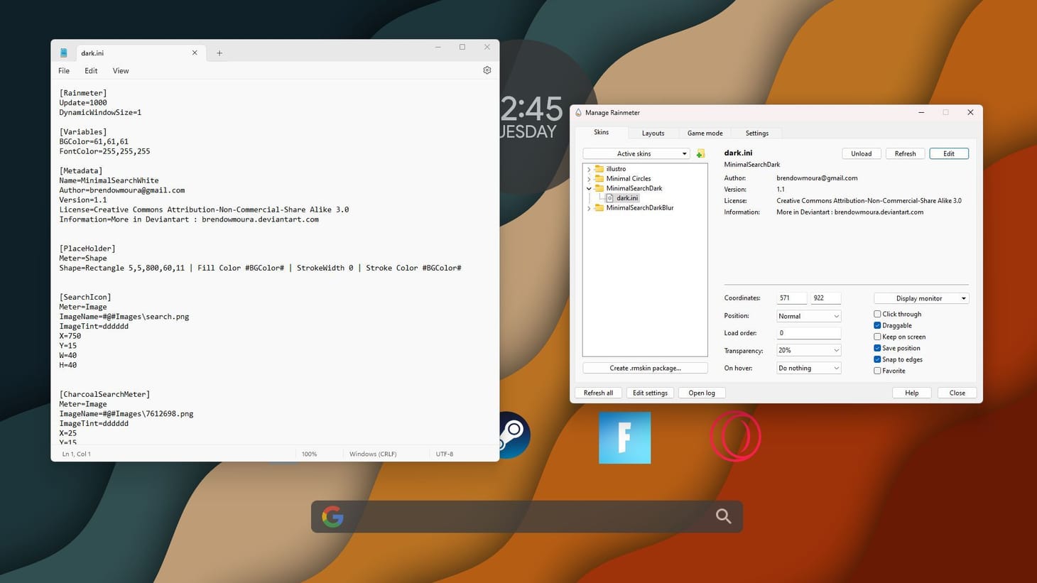 How to add Google Search bar to Windows 11 desktop