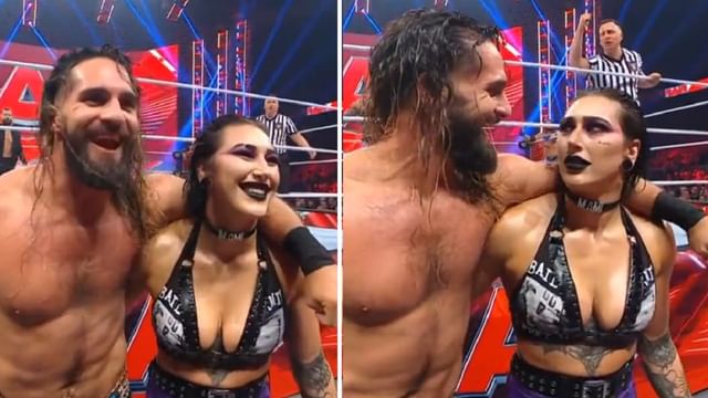 Rhea Ripley's four-word reaction to Seth Rollins putting his arm around her shoulder on WWE RAW