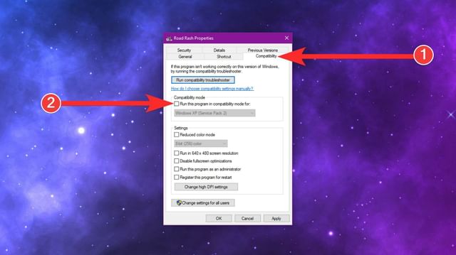 How to run older software in compatibility mode in Windows