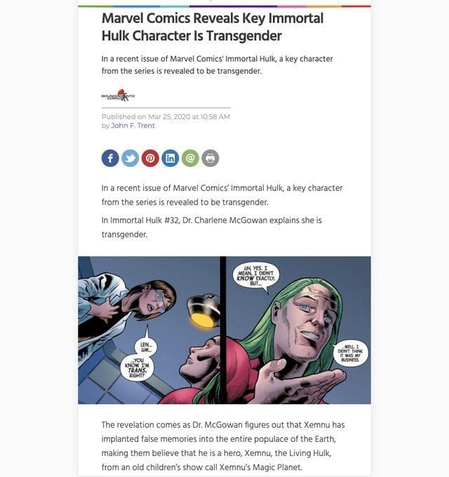 20 Trans characters in Marvel & DC universe