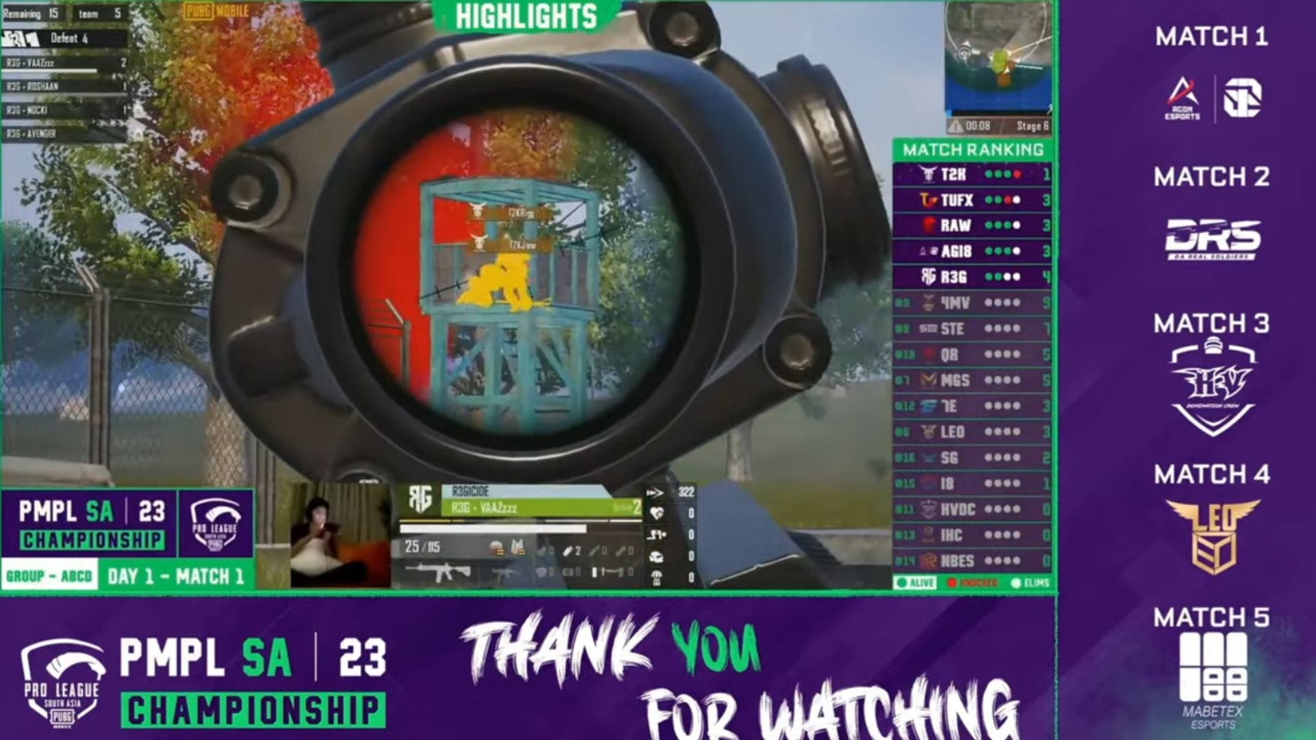 PMPL South Asia Championship 2023 Spring Day 1: Overall scoreboard ...