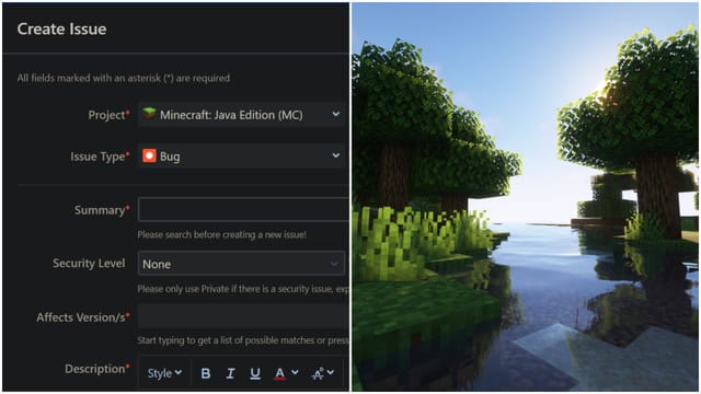How to report Minecraft bugs and glitches