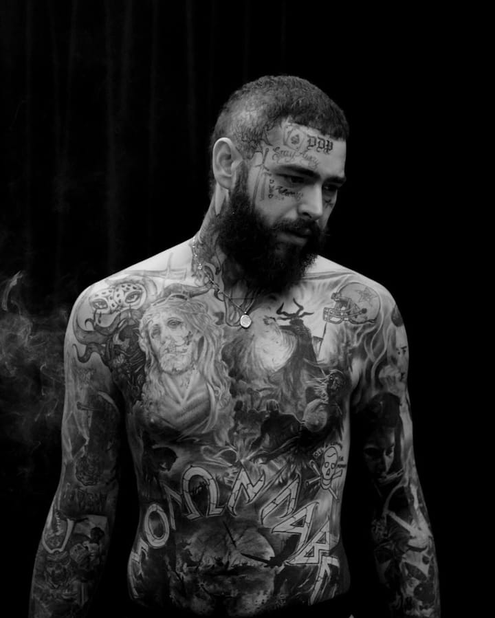 How many tattoos does Post Malone have and what do they mean?