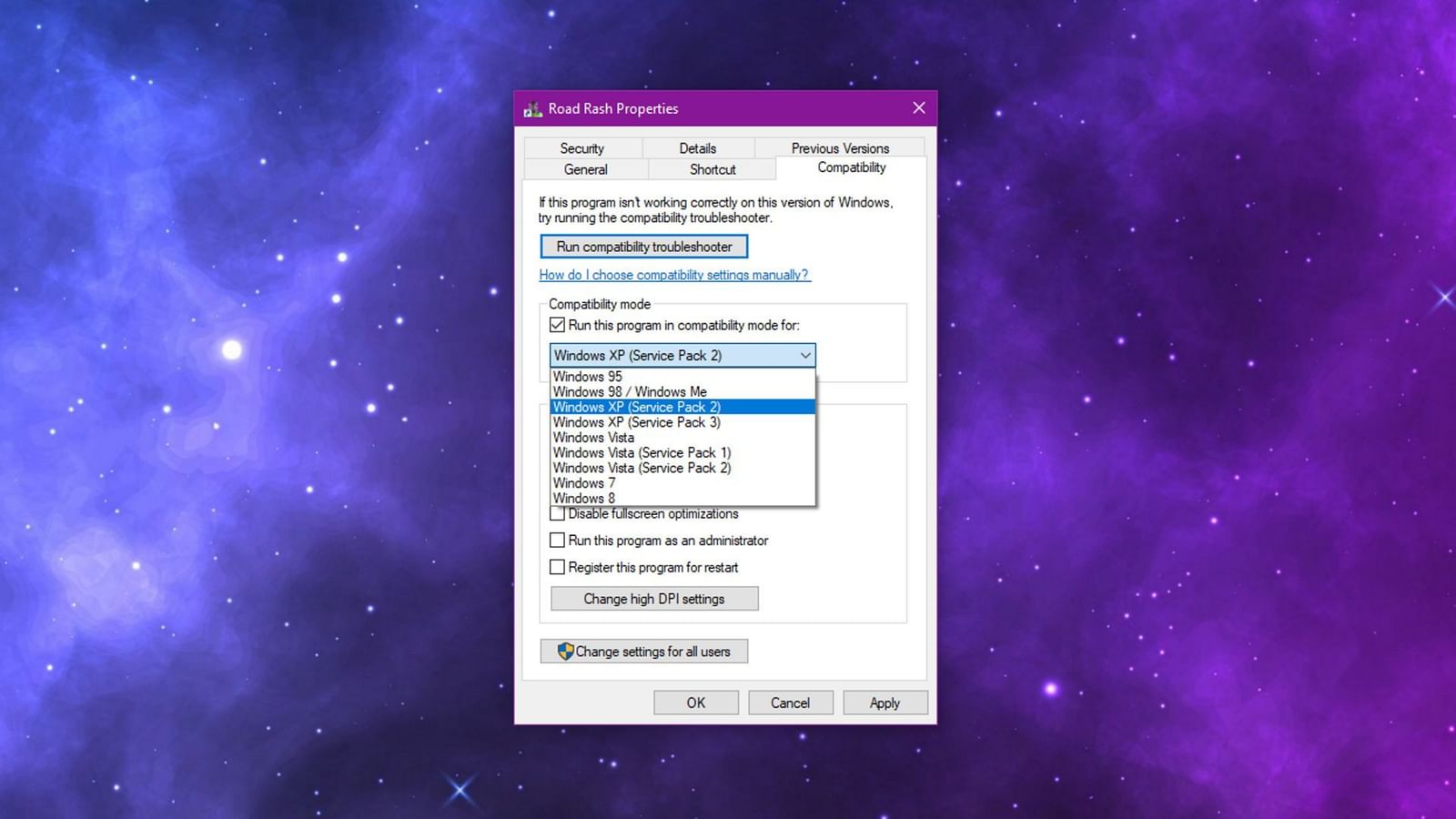 How to run older software in compatibility mode in Windows