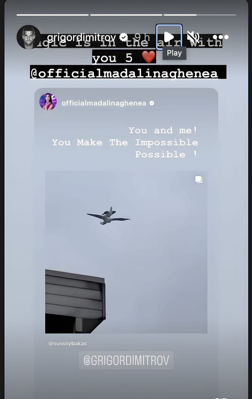 Grigor Dimitrov shows off chemistry with Madalina Ghenea with adorable video