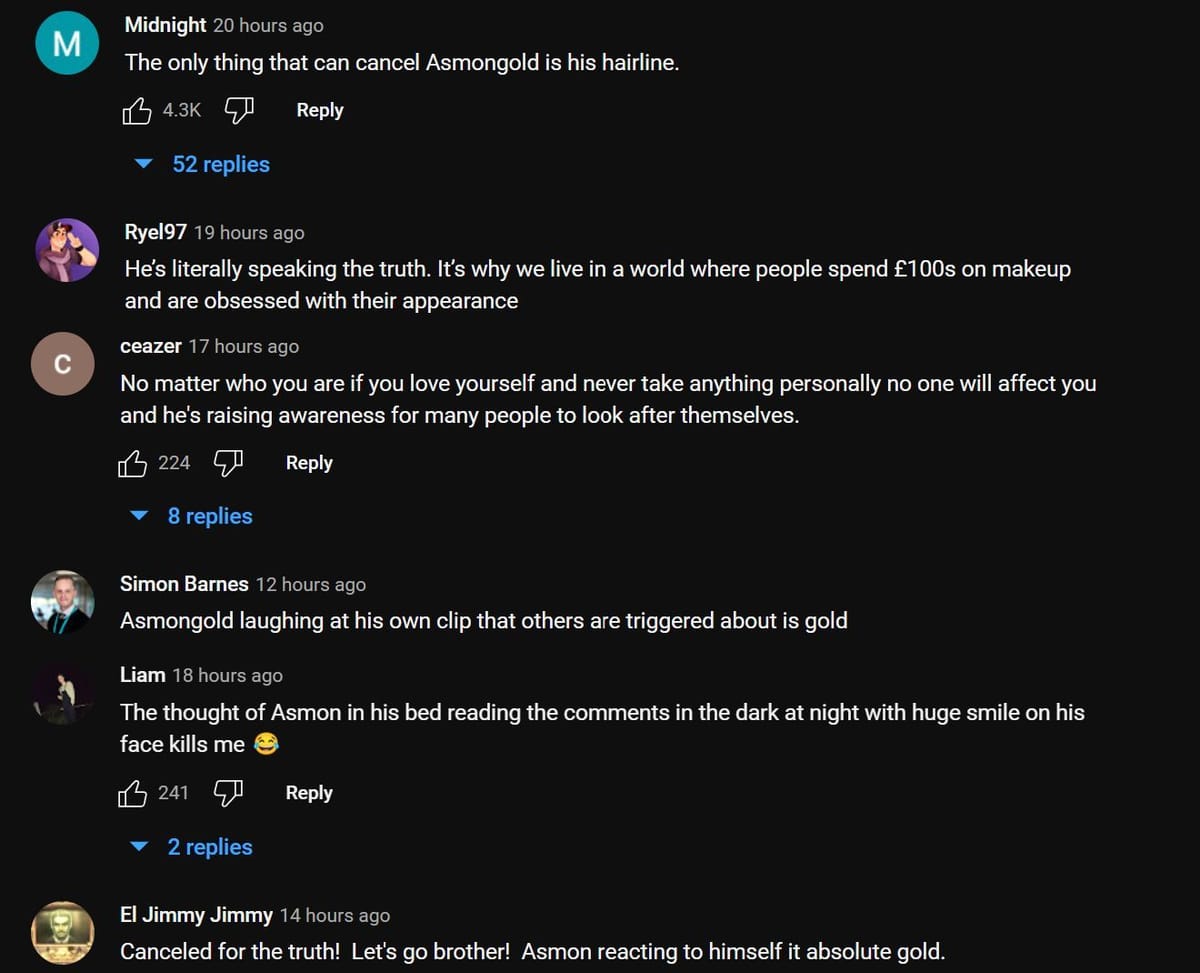 Asmongold responds to his contentious take on "ugly streamers," claims ...