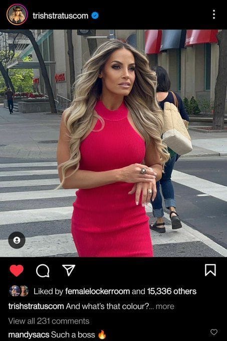 Mandy Rose sends a three-word message to Trish Stratus, reacts to her ...