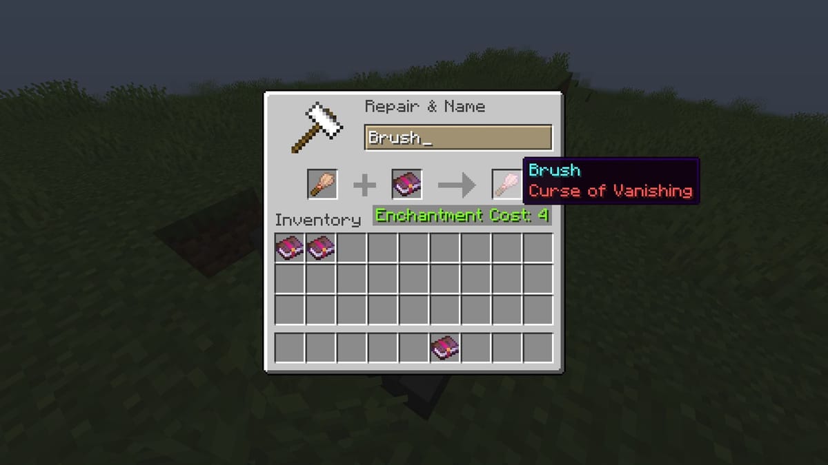 Which enchantments can be applied to brush in Minecraft 1.20 update?
