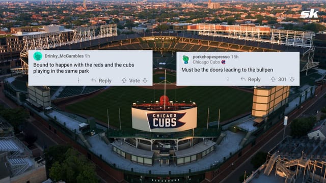 MLB fans in splits as dumpster at Chicago Cubs' home stadium catches fire: "Must be the doors ...