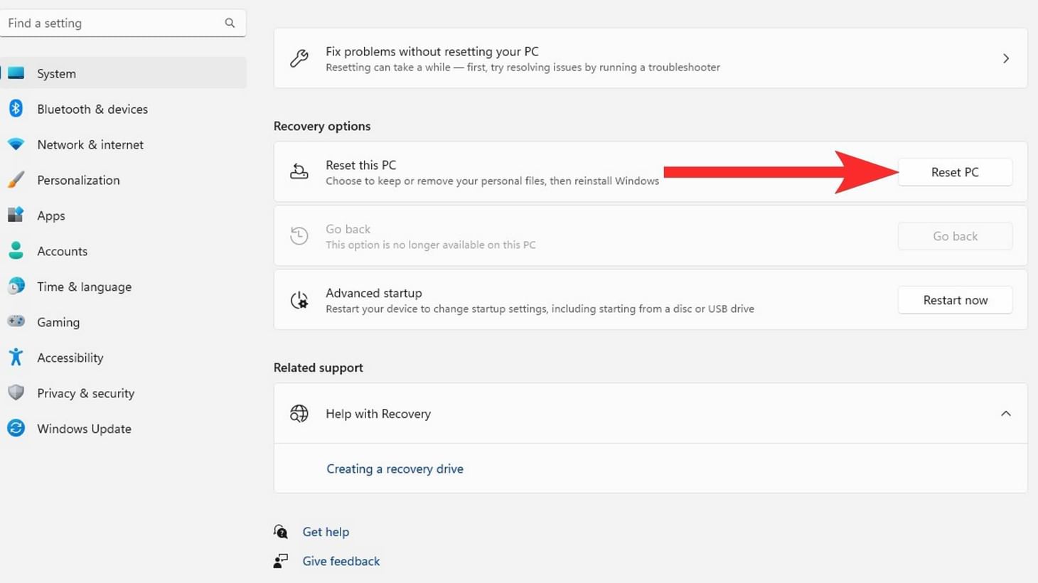 How to reset and format Windows 11 PC