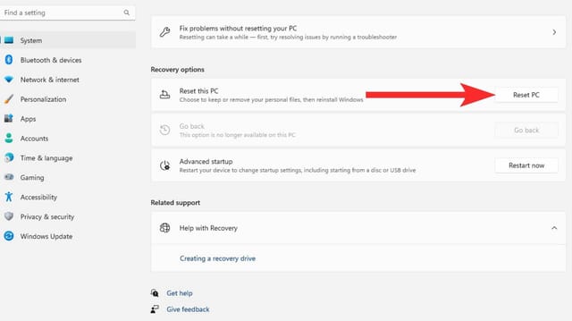 How to reset and format Windows 11 PC