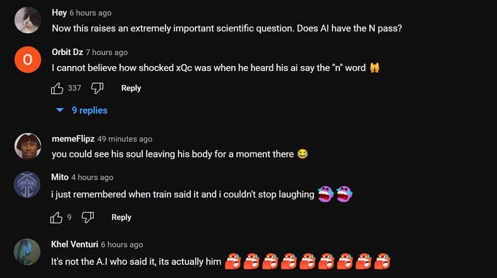 "I did not make this!" - xQc panics after AI based on him says the "N-word"