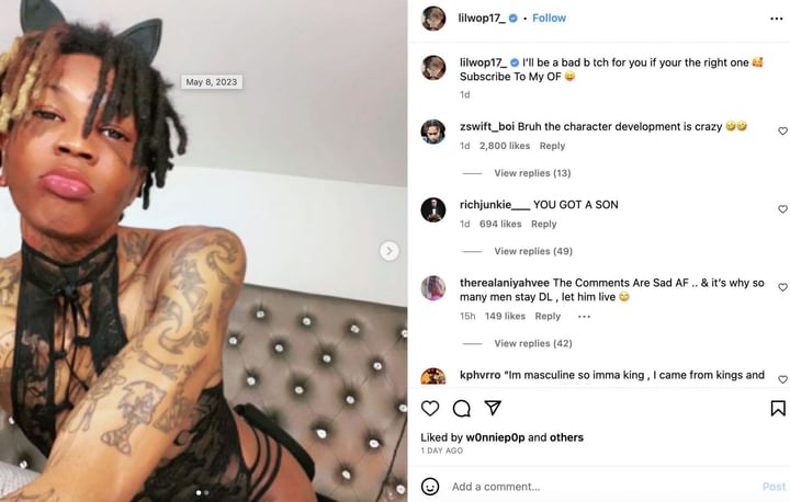 "First L ever seen Gucci take": Lil Wop cross dress new look leaves internet in disbelief ...